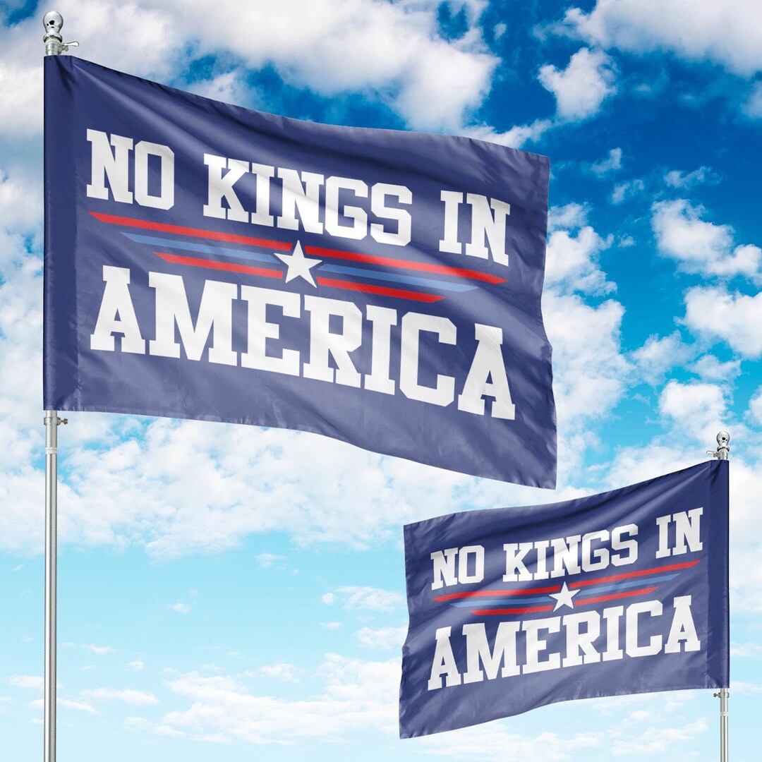 No Kings in America Flag, Patriotic Outdoor Banner for 4th of July ...