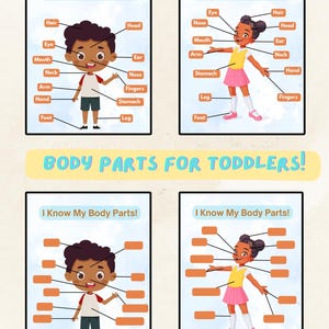 African American Body Parts and Face Parts Printable Activity. Human ...