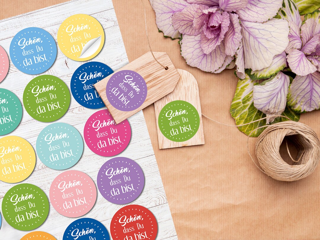 Nice That You Are Here Labels 4 Cm Round Colorful - Etsy