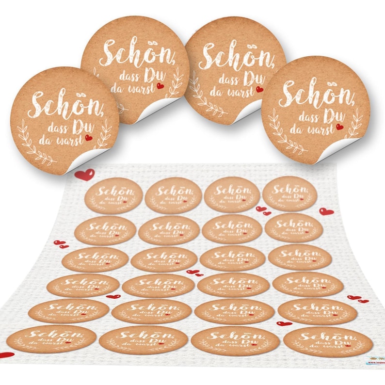 Dekosticker Schön dass du da warst 4 cm rund - Etsy.de