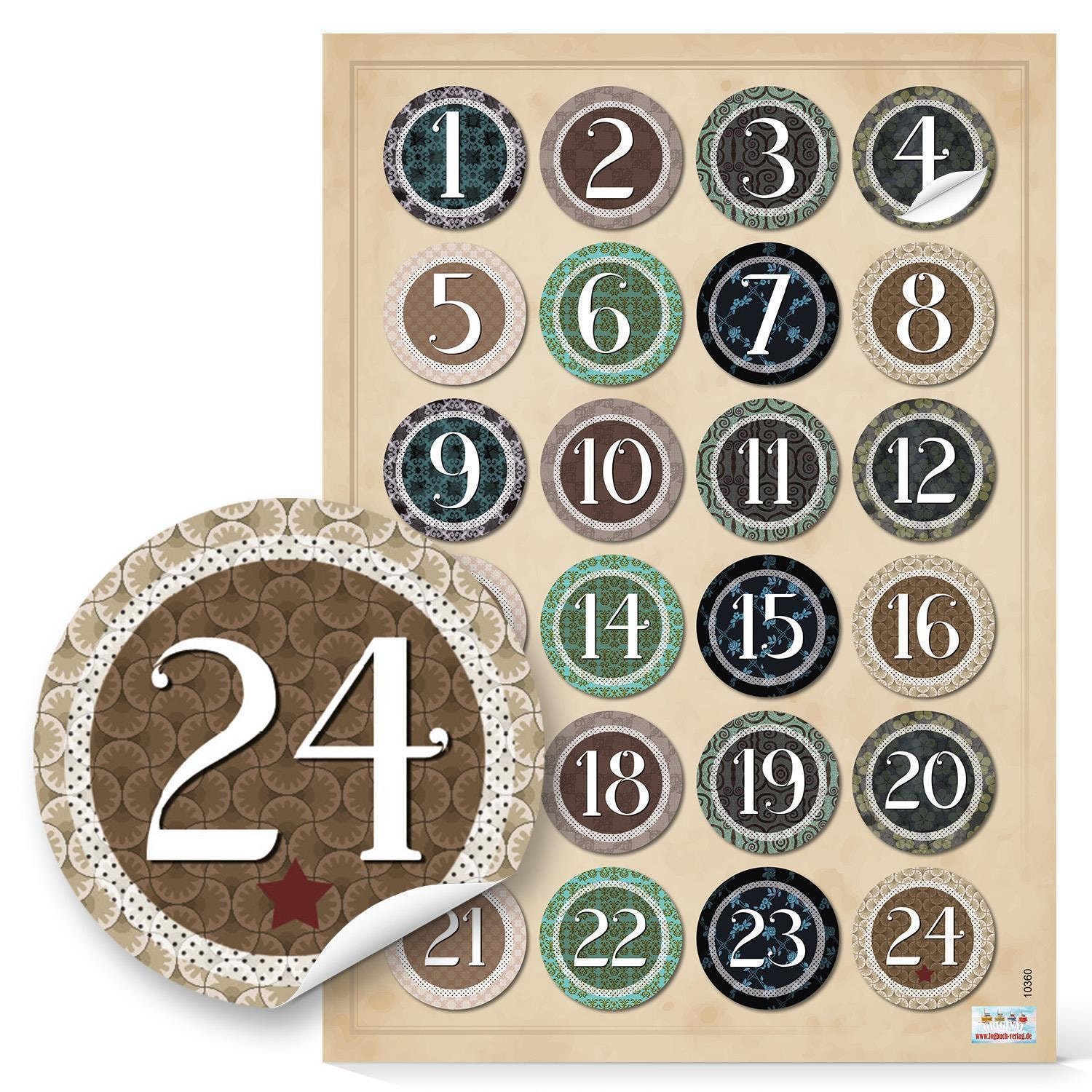 Advent Calendar Number Sticker Set 5 X 24 Number Stickers Christmas ...