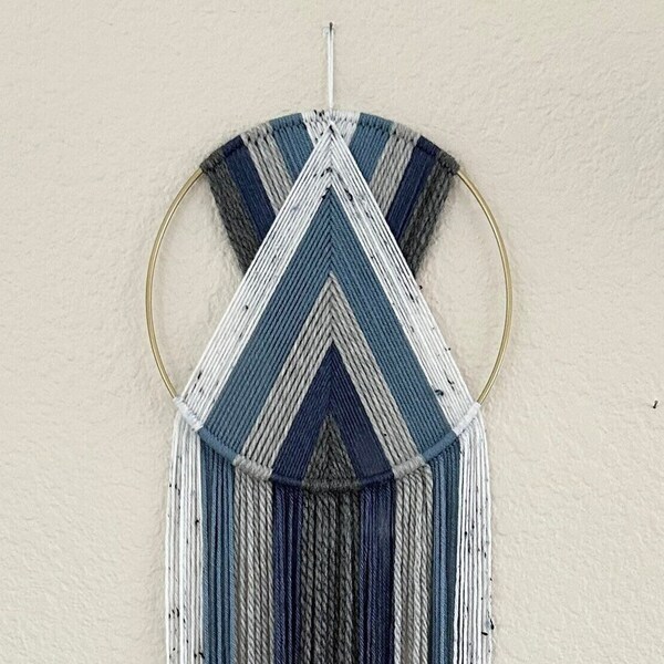 Blue Macrame Wall Hanging - Etsy