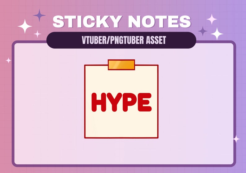 Vtuber / Pngtuber Sticky Note / Funny Stream Overlay / Assets - Etsy