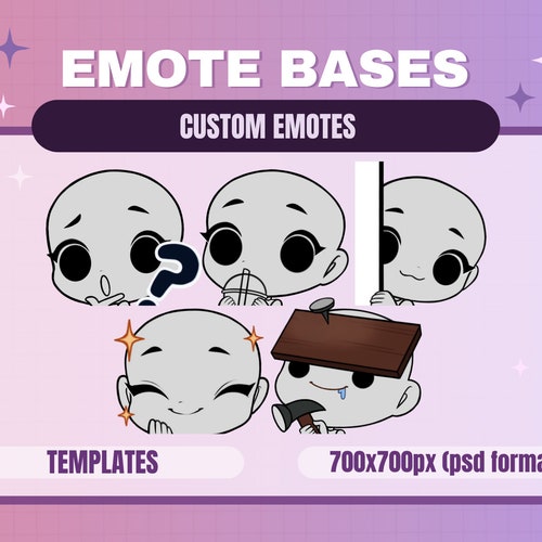 Emote Base Pack Ych Emotes Templates Draw Your Own Etsy Canada