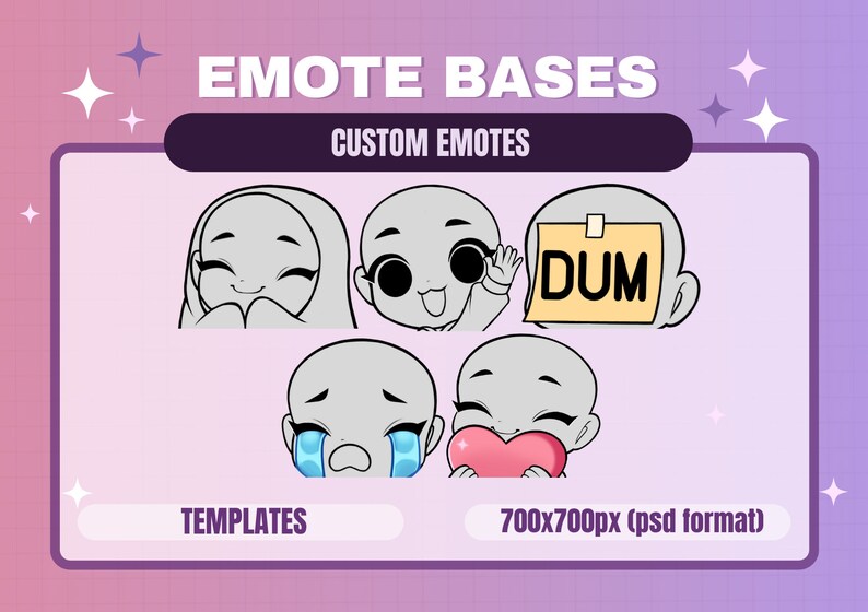 Emote Base Pack / YCH Emoticons / Templates / Draw Your Own - Etsy