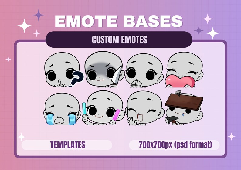 Emote Base Pack / YCH Emoticons / Templates / Draw Your Own - Etsy