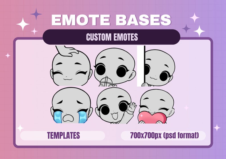 Emote Base Pack / YCH Emoticons / Templates / Draw Your Own - Etsy