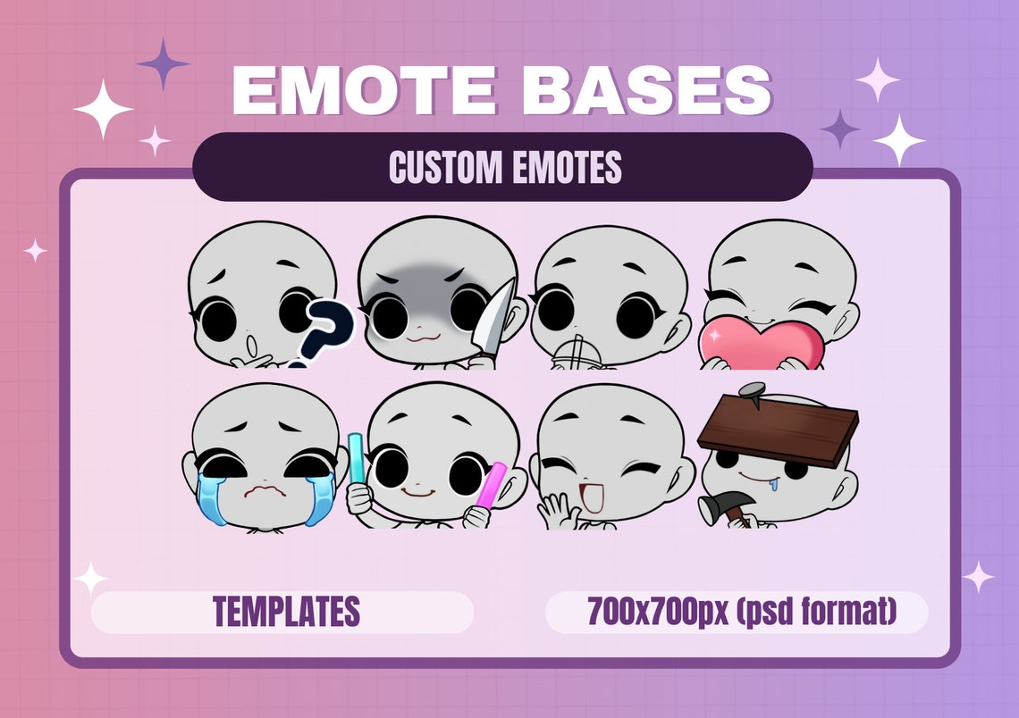 Emote Base Pack / YCH Emotes / Templates / Draw Your Own - Etsy