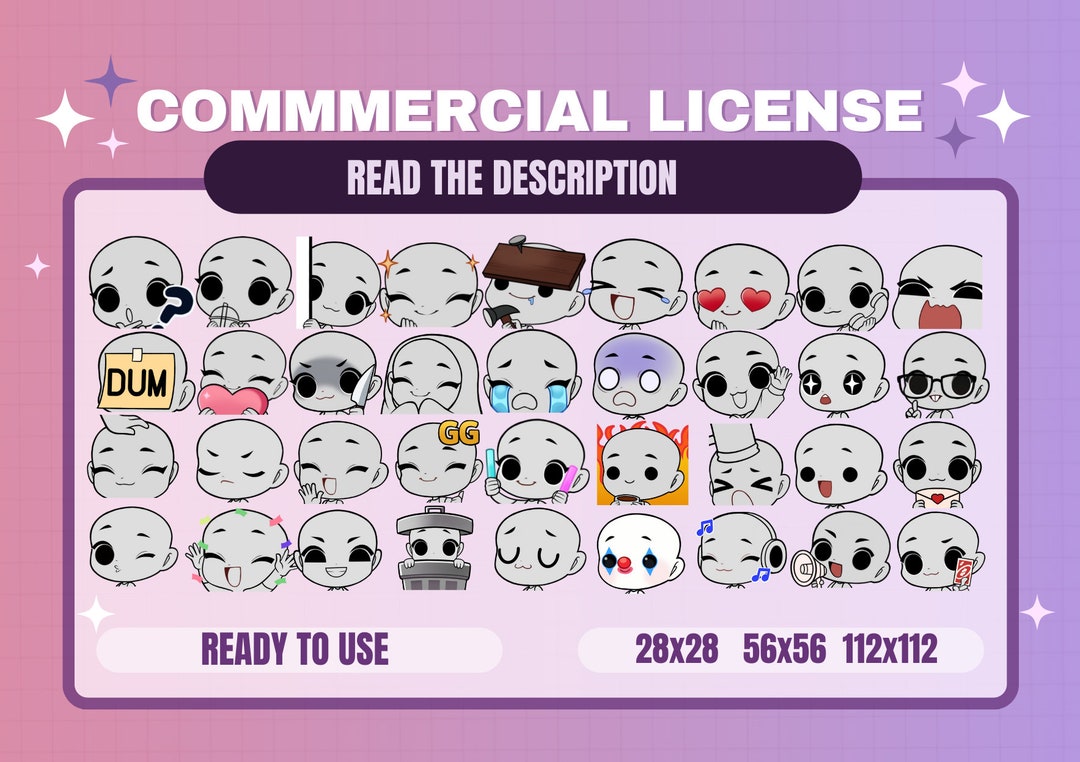 COMMERCIAL LICENSE for 28 Emote Bases / Emote Base Pack / - Etsy
