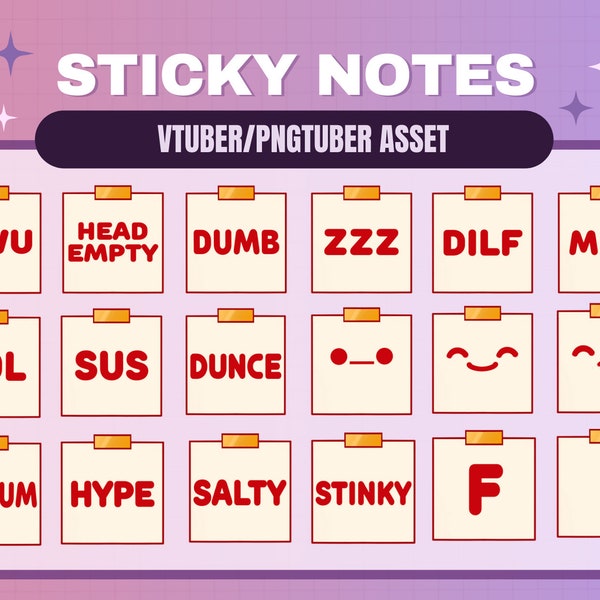 Sticky Note Vtuber Assets - Etsy