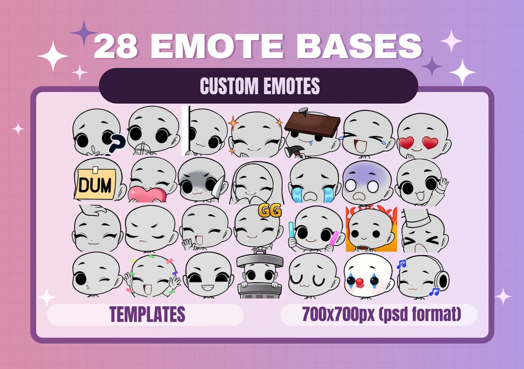 28 Emote Bases/ Emote Base Pack / YCH Emoticons / Templates / Draw Your ...