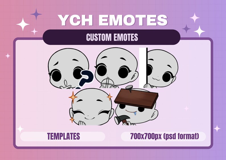 Emote Base Pack / YCH Emotes / Templates / Draw Your Own - Etsy