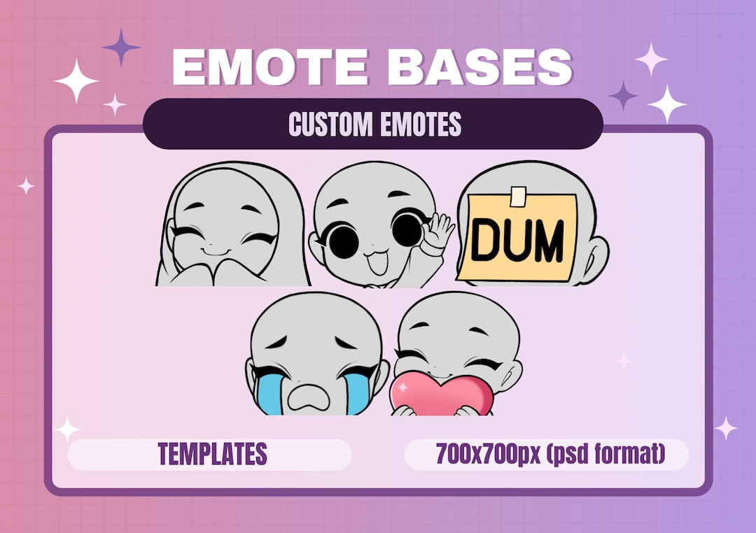 Emote Base Pack / YCH Emotes / Templates / Draw Your Own - Etsy UK