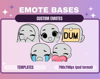 DIY Custom Emote Base for Twitch/discord Draw Your Own Chibi - Etsy