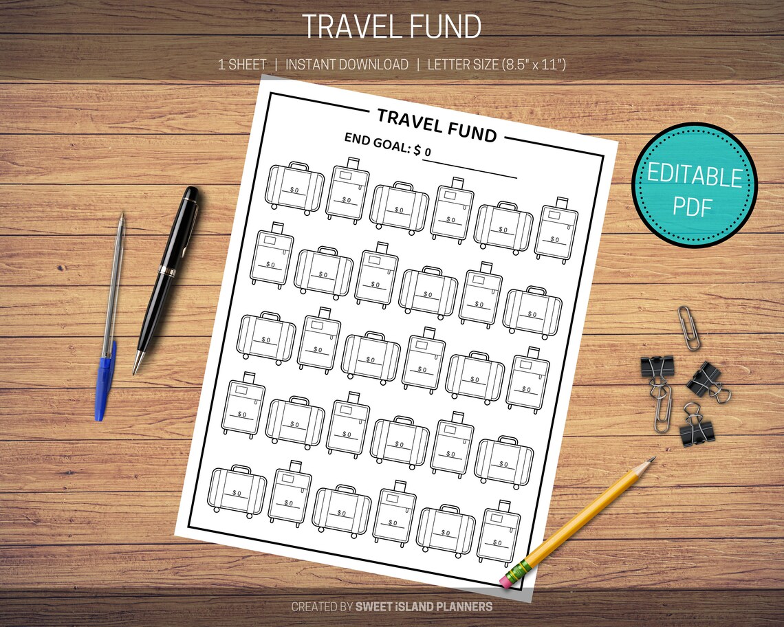 Vacation Fund Tracker, Travel Fund Tracker, Vacation Fund, Honeymoon ...