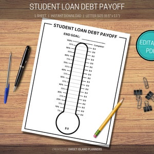 Student Loan Debt Tracker Student Debt Student Loans Debt - Etsy