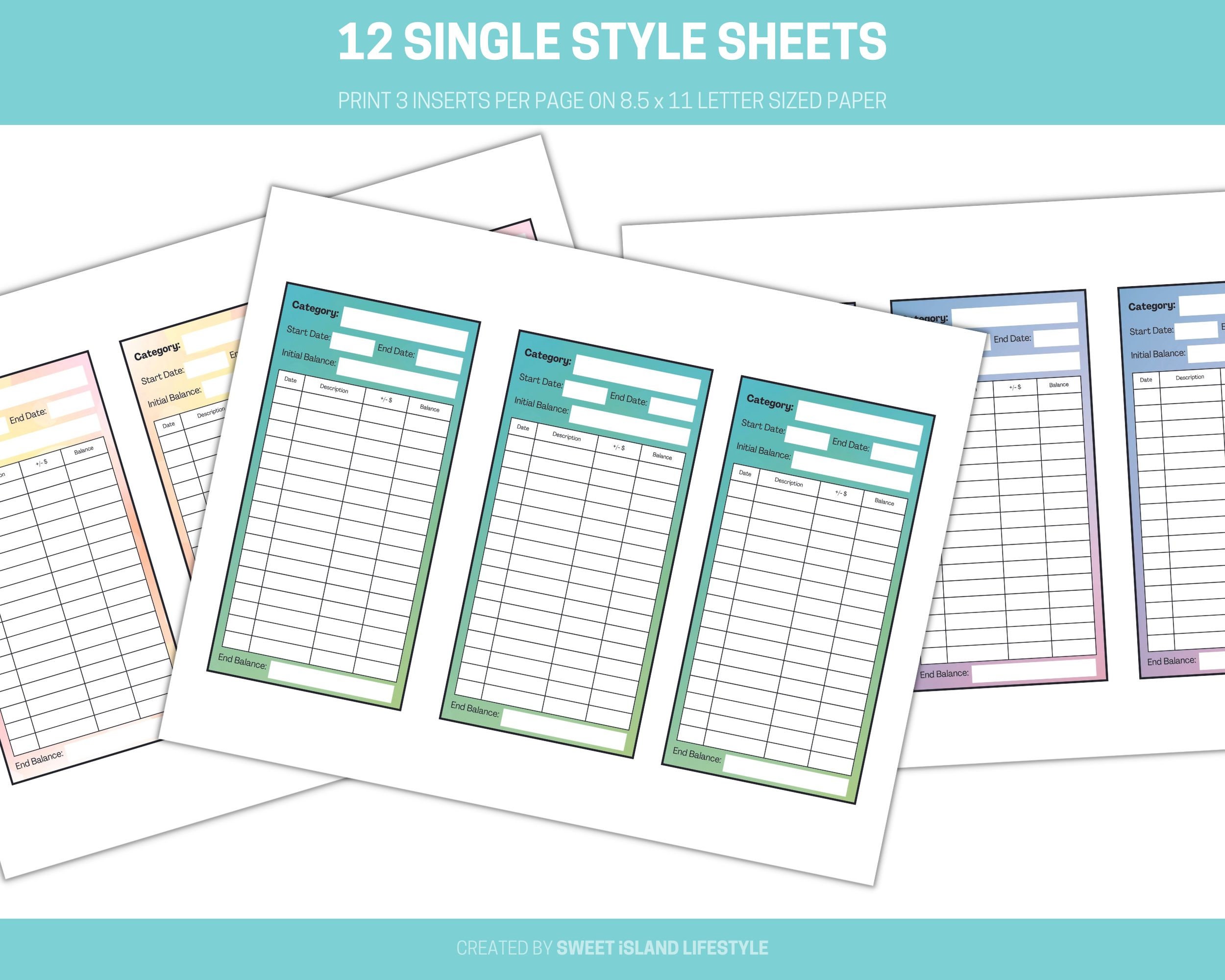 A6 Cash Envelope Inserts: 12-page Budgeting Slips (PDF Download) - Etsy