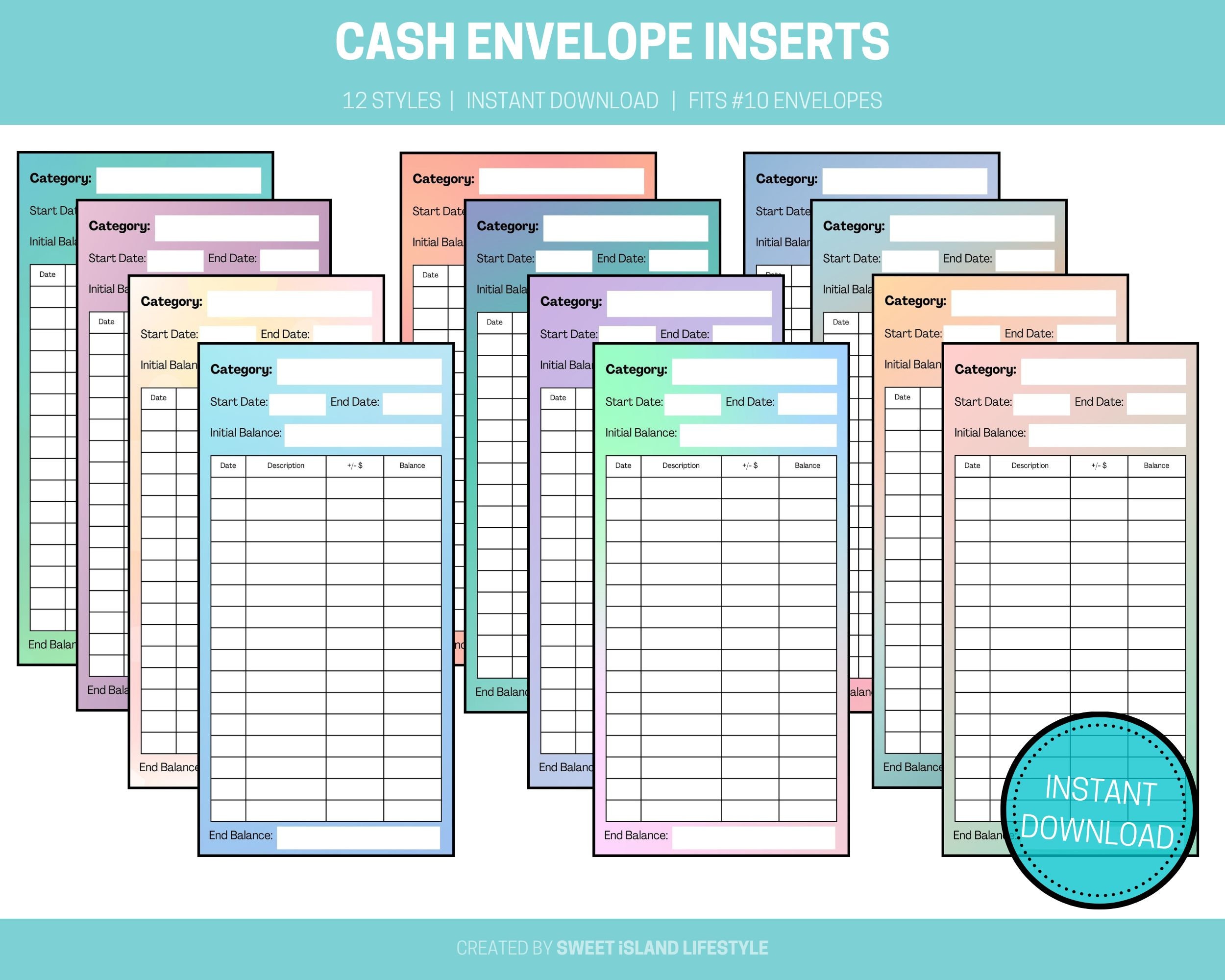 A6 Cash Envelope Inserts: 12-page Budgeting Slips (PDF Download) - Etsy