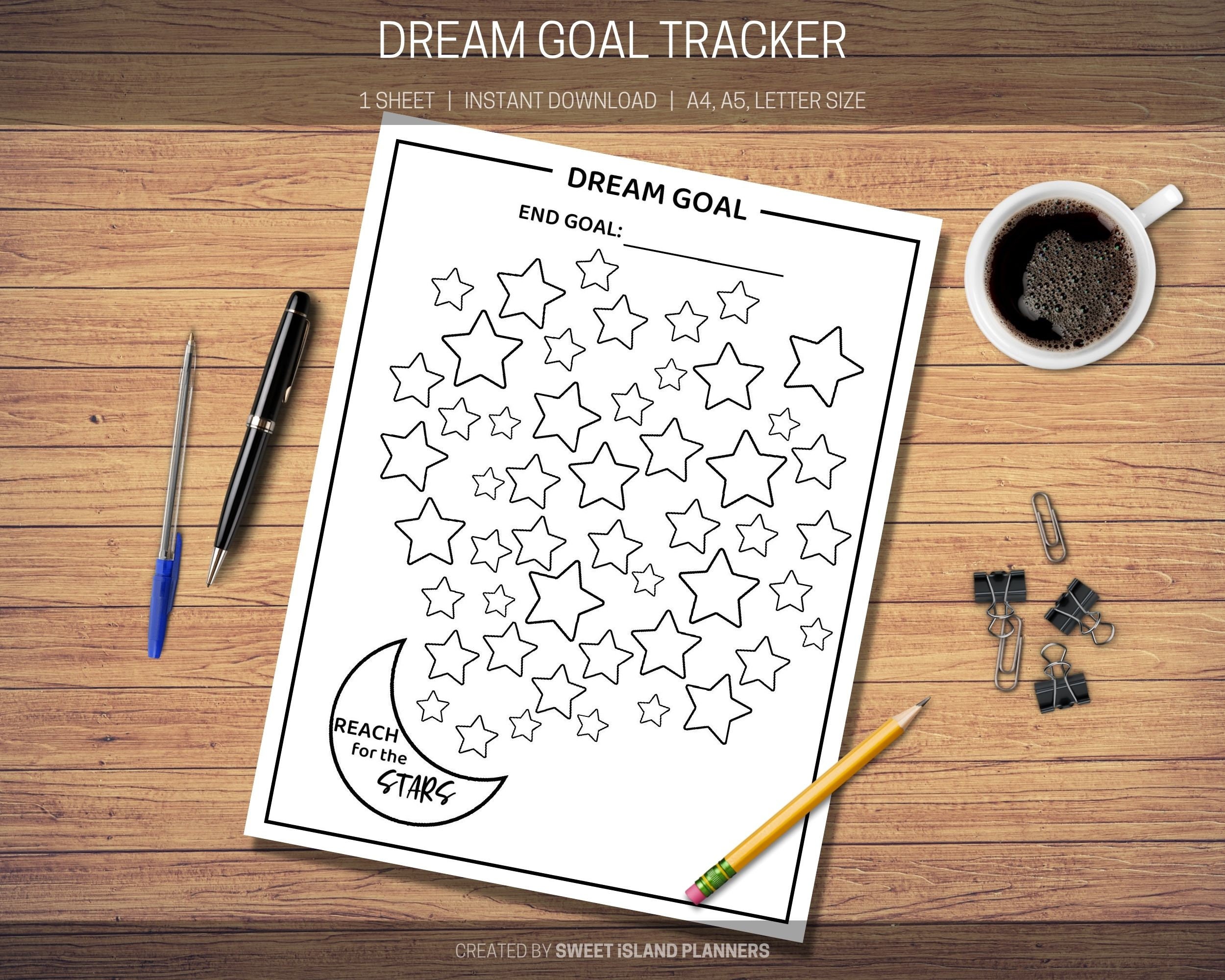 Dream Goal Tracker, Goal Tracker, Dream Tracker, Goal Setting, Goal ...