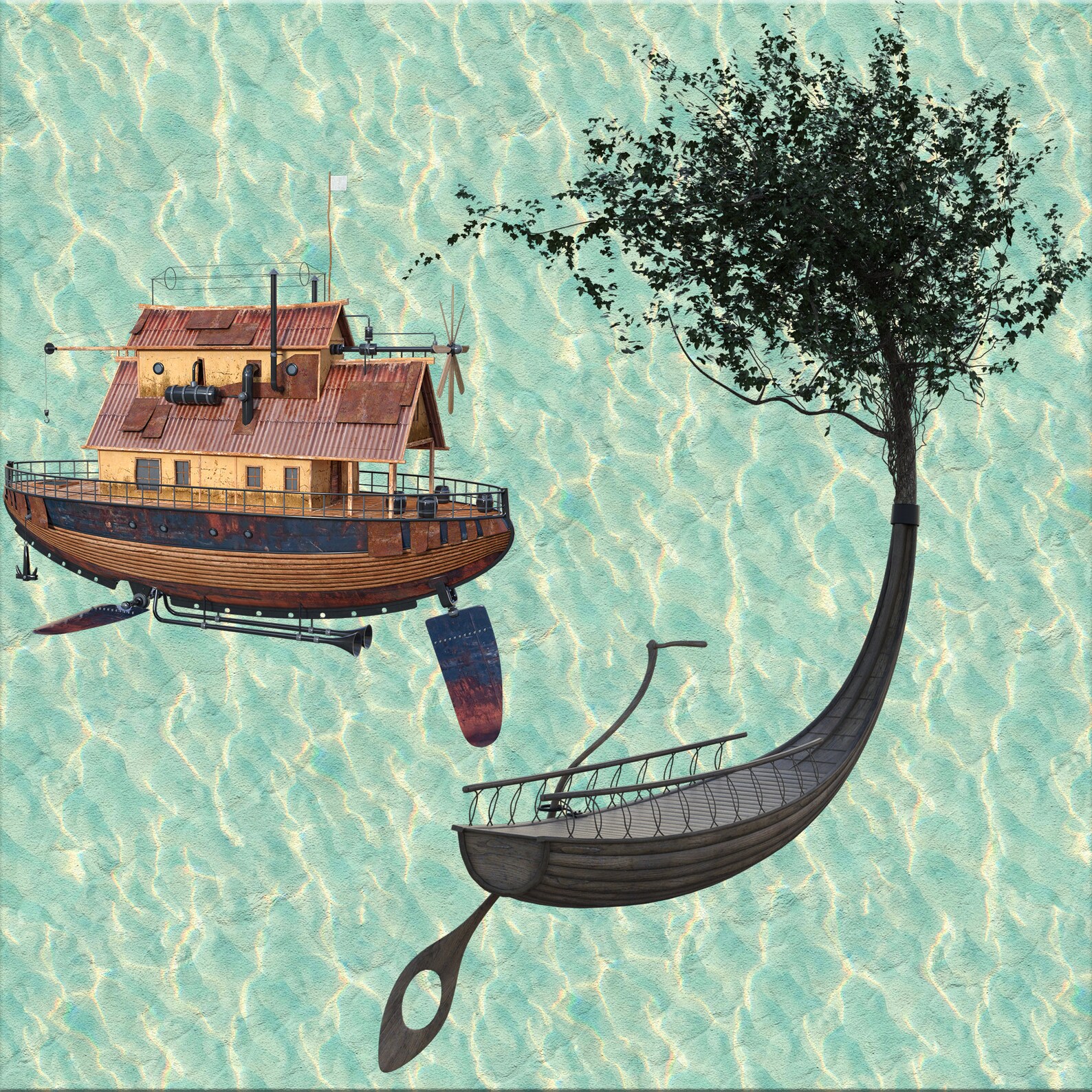 9 Floating Boat Fantasy Overlays, Cloud Boat, Water Boat, Fantasy ...