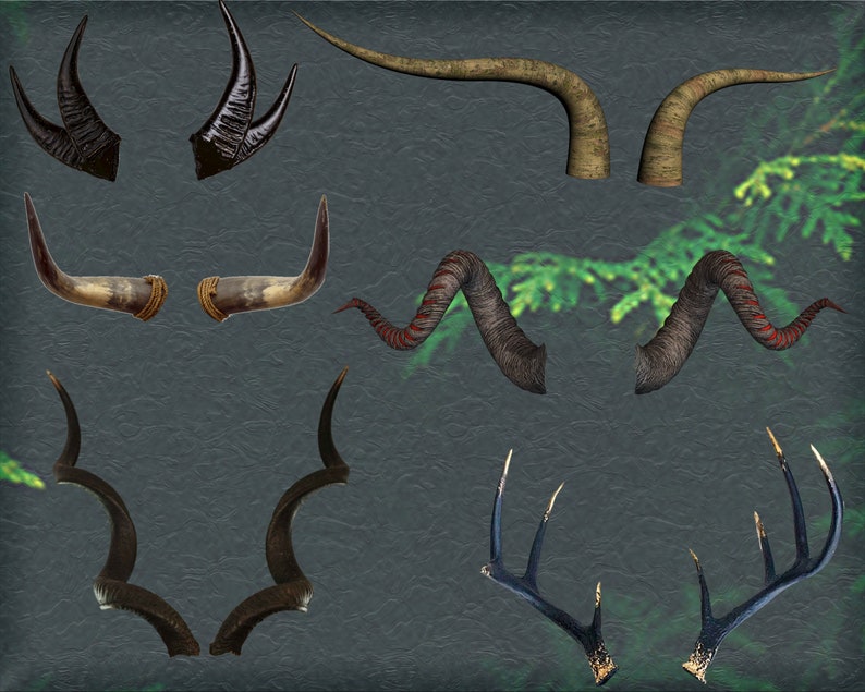 41 Horn Overlays, Animal Horns, Demon Horns, Devil Horns, Halloween ...