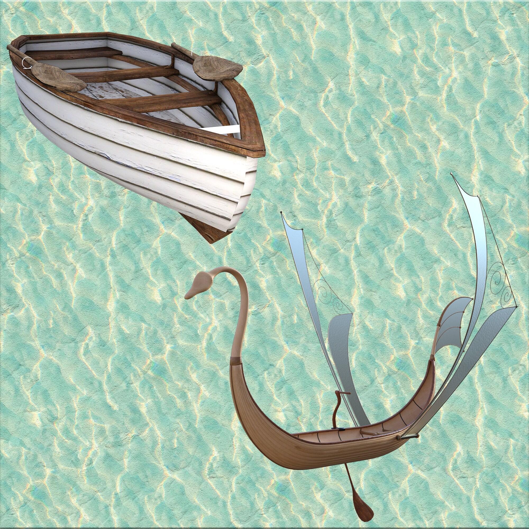 9 Floating Boat Fantasy Overlays, Cloud Boat, Water Boat, Fantasy ...