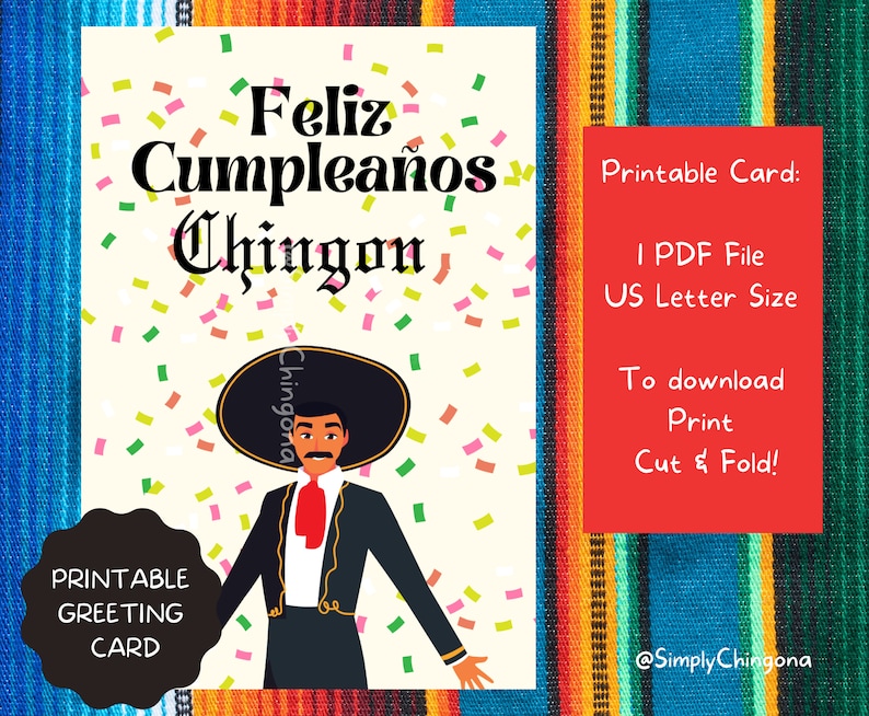 PRINTABLE- Happy Birthday, Sapo Verde Chingon Greeting Card, for Latino ...