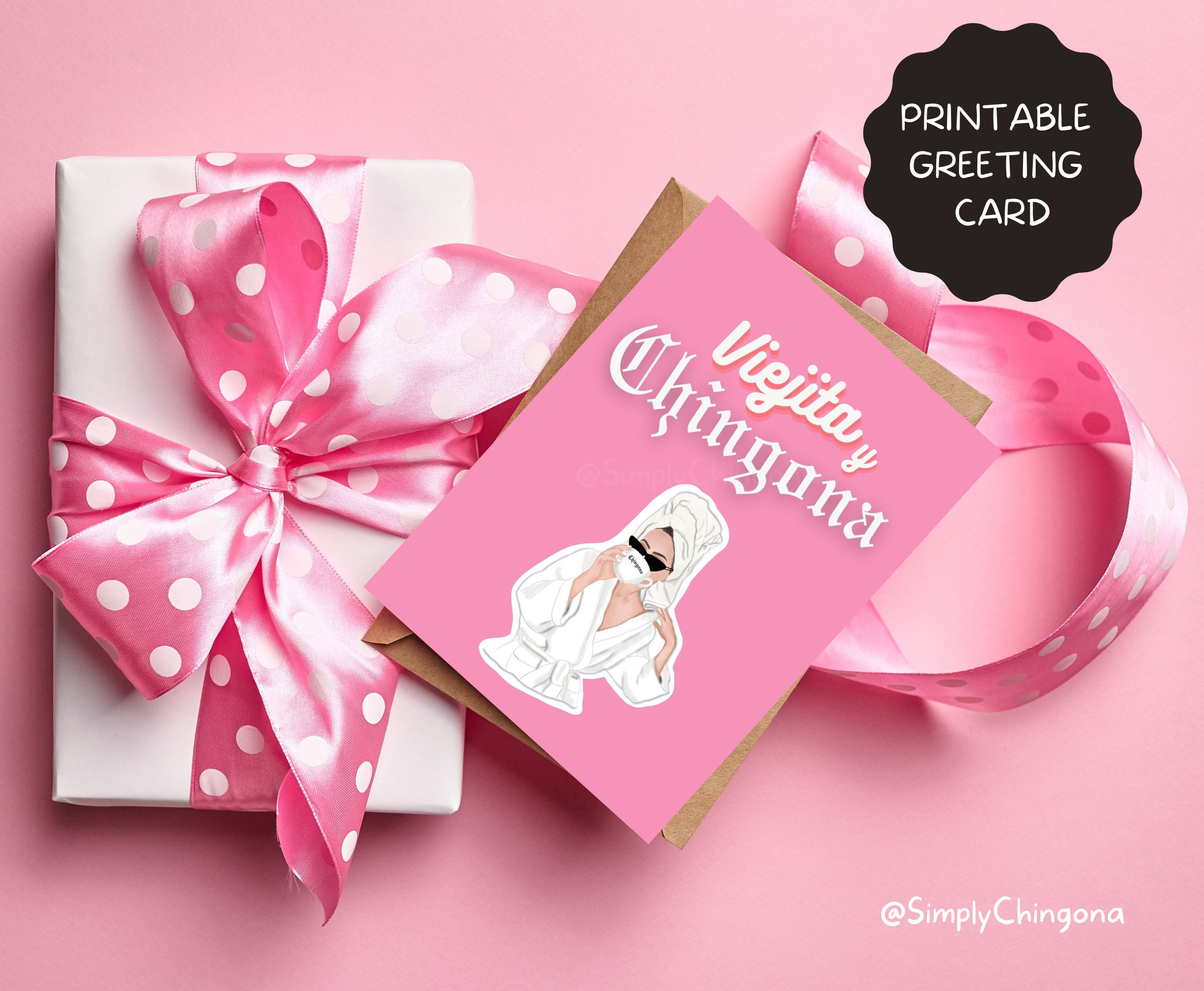 Printable Viejita Y Chingona Birthday Greeting Card Instant Dowbload ...