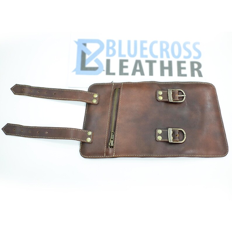 Handmade Genuine Brown Leather Wrist Wallet Cuff, Unisex Leather Arm ...