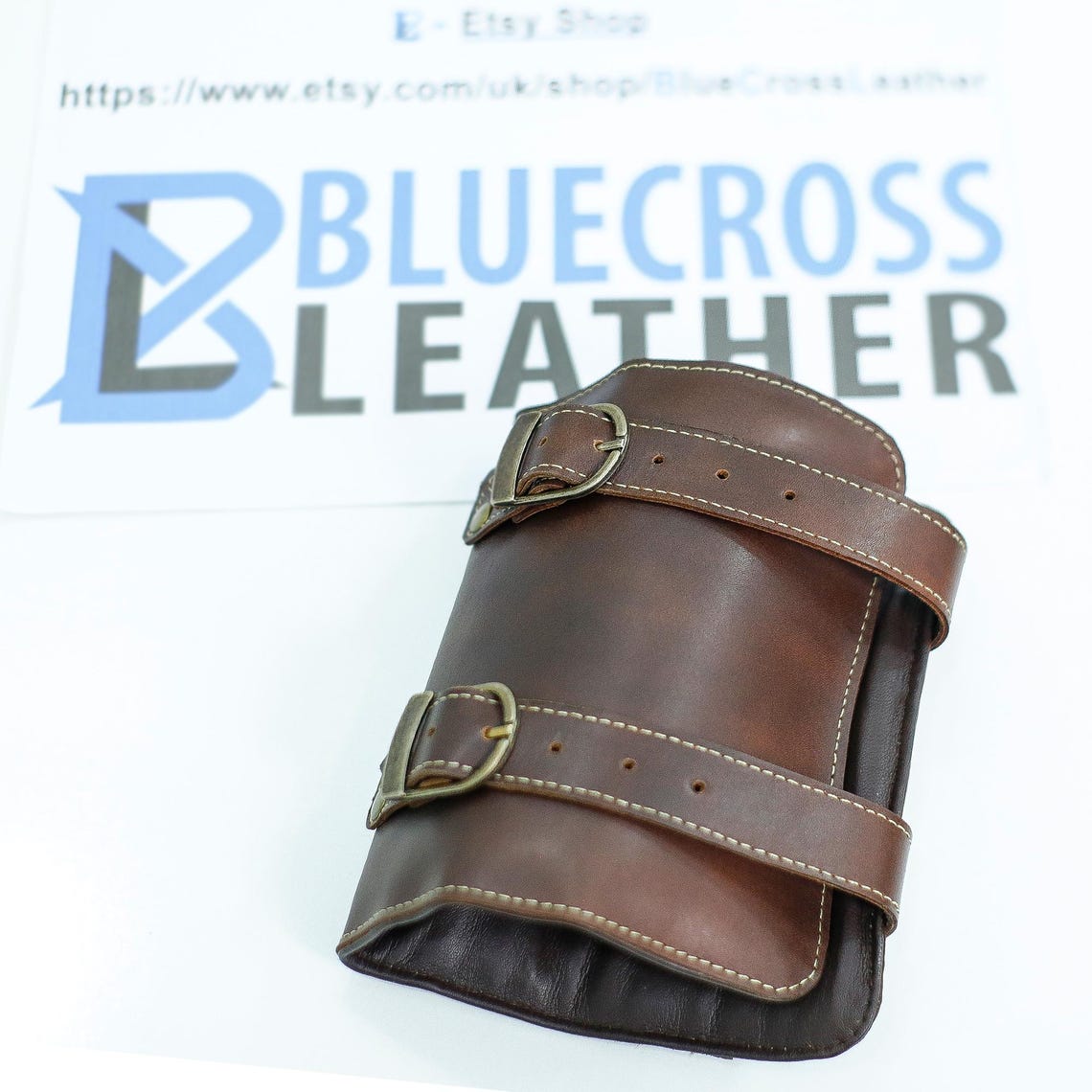 Handmade Genuine Brown Leather Wrist Wallet Cuff, Unisex Leather Arm ...