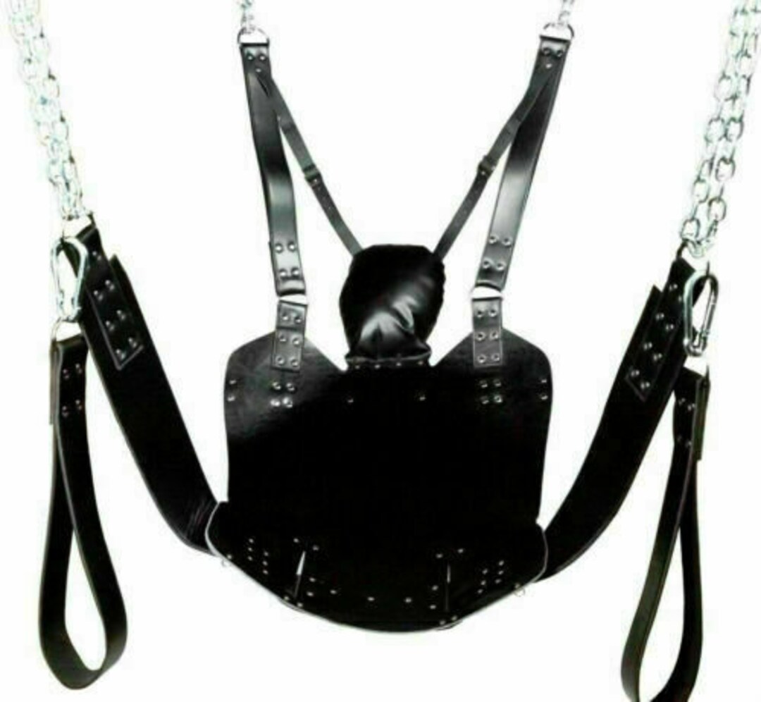 100% Genuine Leather Swing Sling BDSM Bondage Critical Role Adult Sex ...