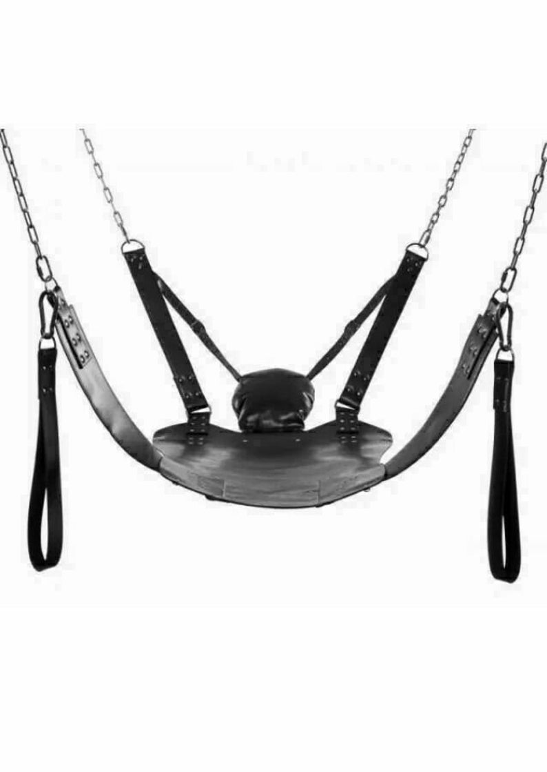 100% Genuine Leather Swing Sling BDSM Bondage Critical Role Adult Sex ...