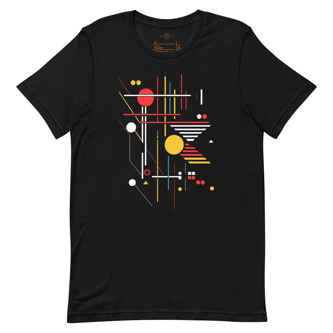 Vintage Bauhaus Style Abstract Geometric Design Print T-shirt Modernist ...