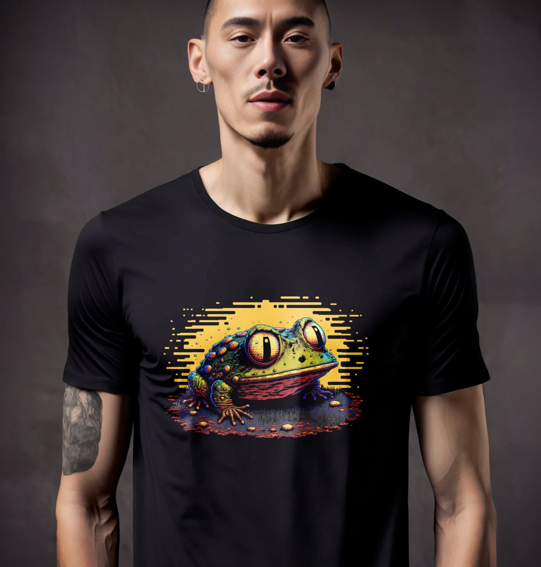 Vintage Pixel Art Hypnotic Toad Illustration T-shirt - Inspired by 8 ...