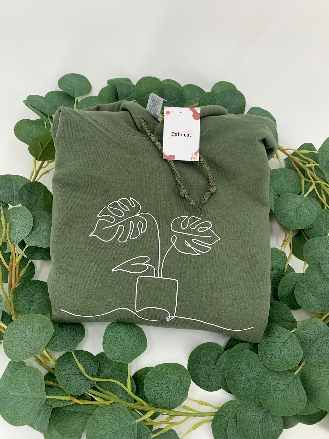 Monstera Hoodie, Minimalist Sweatshirt Crewneck, Cute Graphic Monstera ...