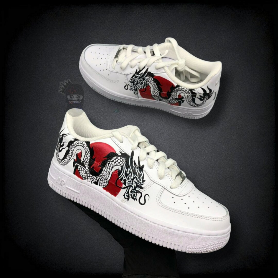 Custom AF1 'black & Red Dragon' - Etsy