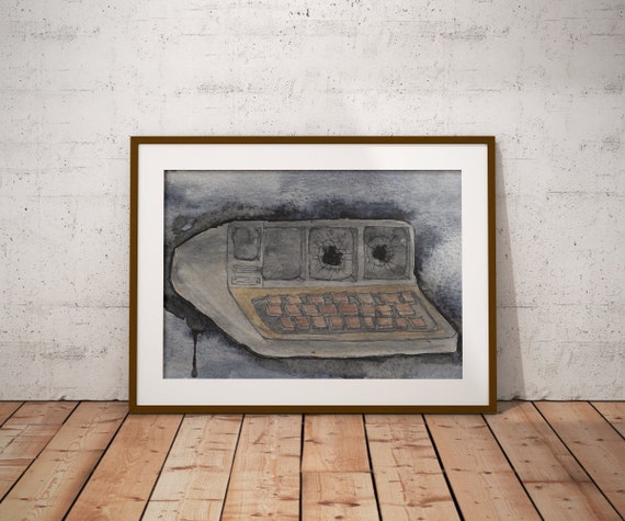 Spooky Decrepit Run-down Old Vintage Computer Watercolor Art | Etsy