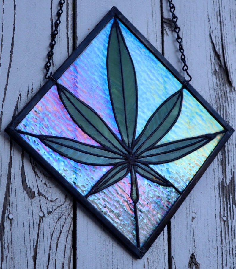 Leaf Stained Glass Window. - Etsy