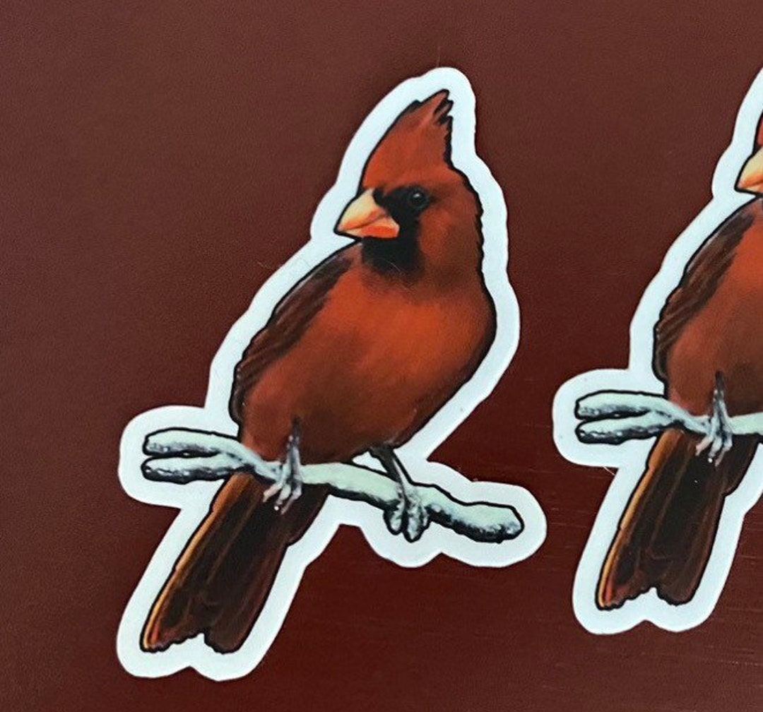 Cardinal Stickers - Original Die Cut Bird Sticker - Waterproof ...