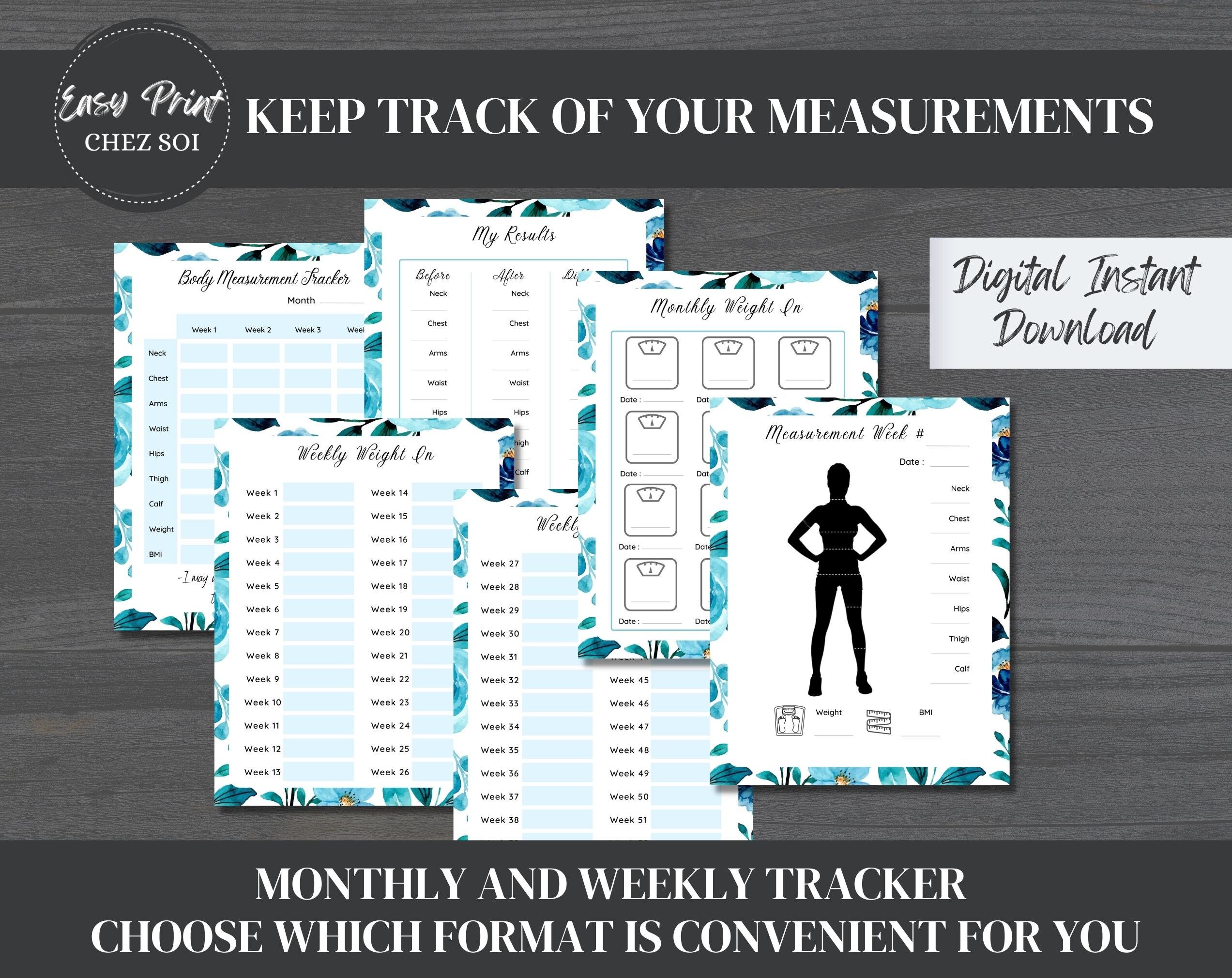 Blue Weight Loss Journal, Meal Planner Template Journal Workout Planner ...