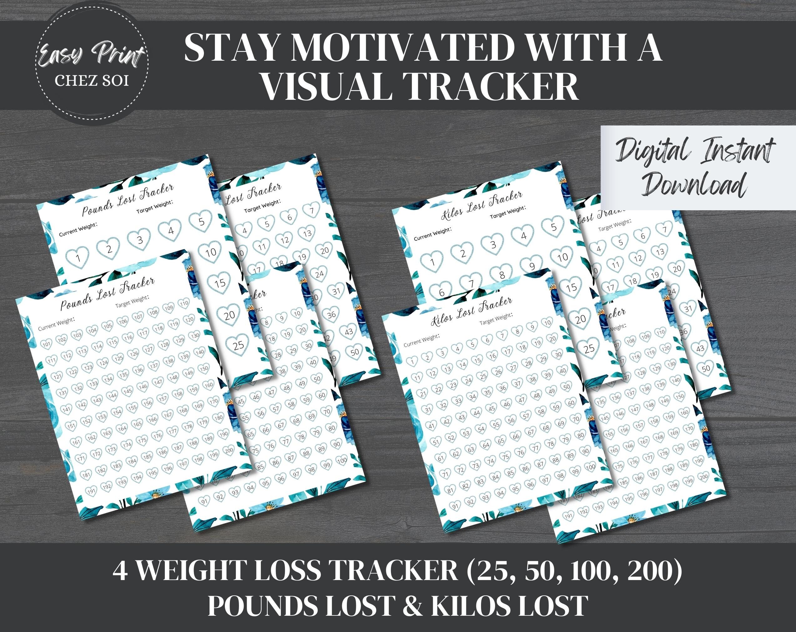 Blue Weight Loss Journal, Meal Planner Template Journal Workout Planner ...
