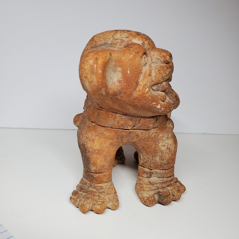 Terra Cotta Clay Tongue Out Primitive Dog Tiger Mayan Aztec - Etsy