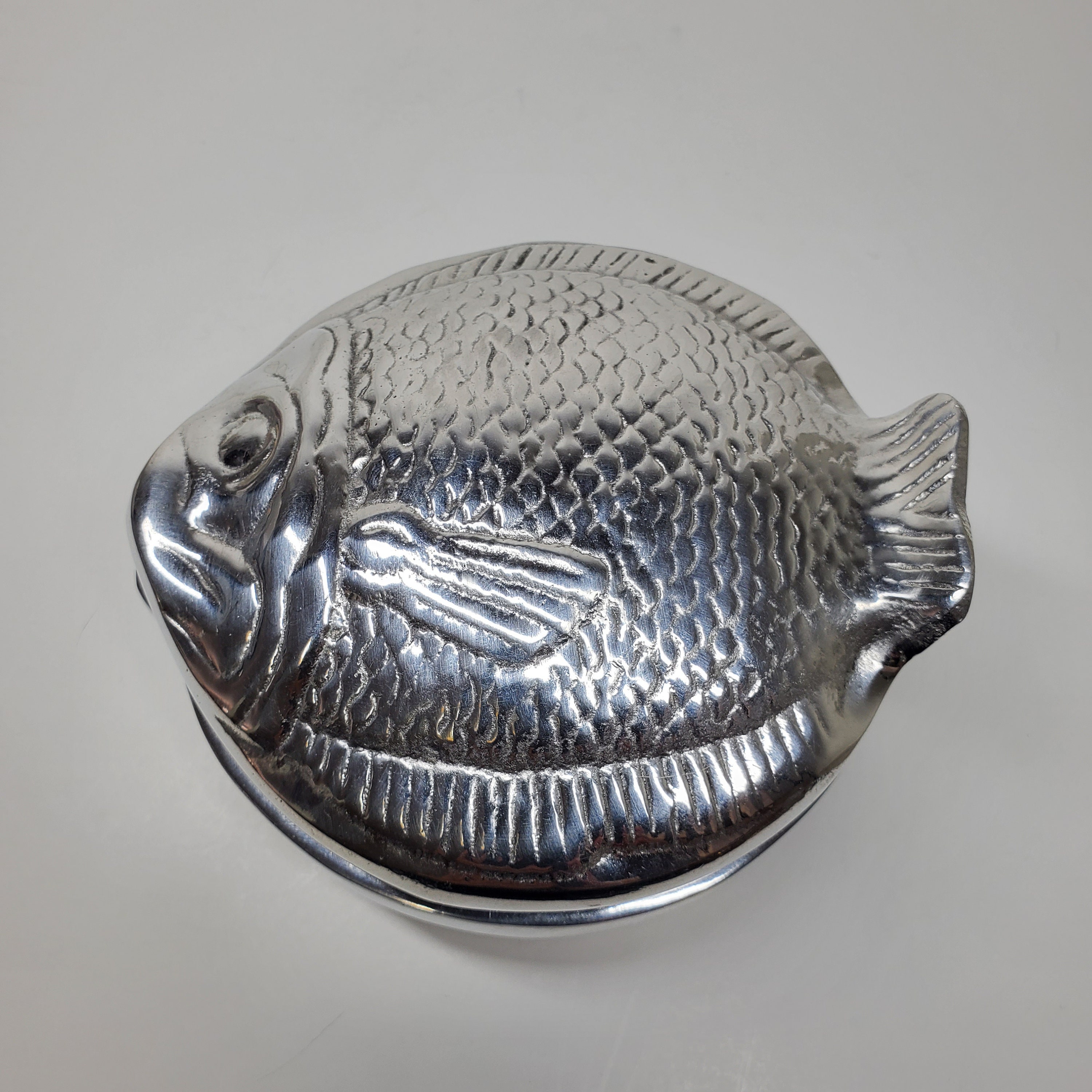 Vintage Sea Life Pewter Textured Fish Nautical Ocean Kitchen Salt ...