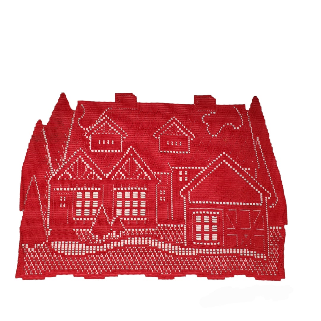 Vintage Red Lace Doilies House Table Placemats Set of 2 - Etsy