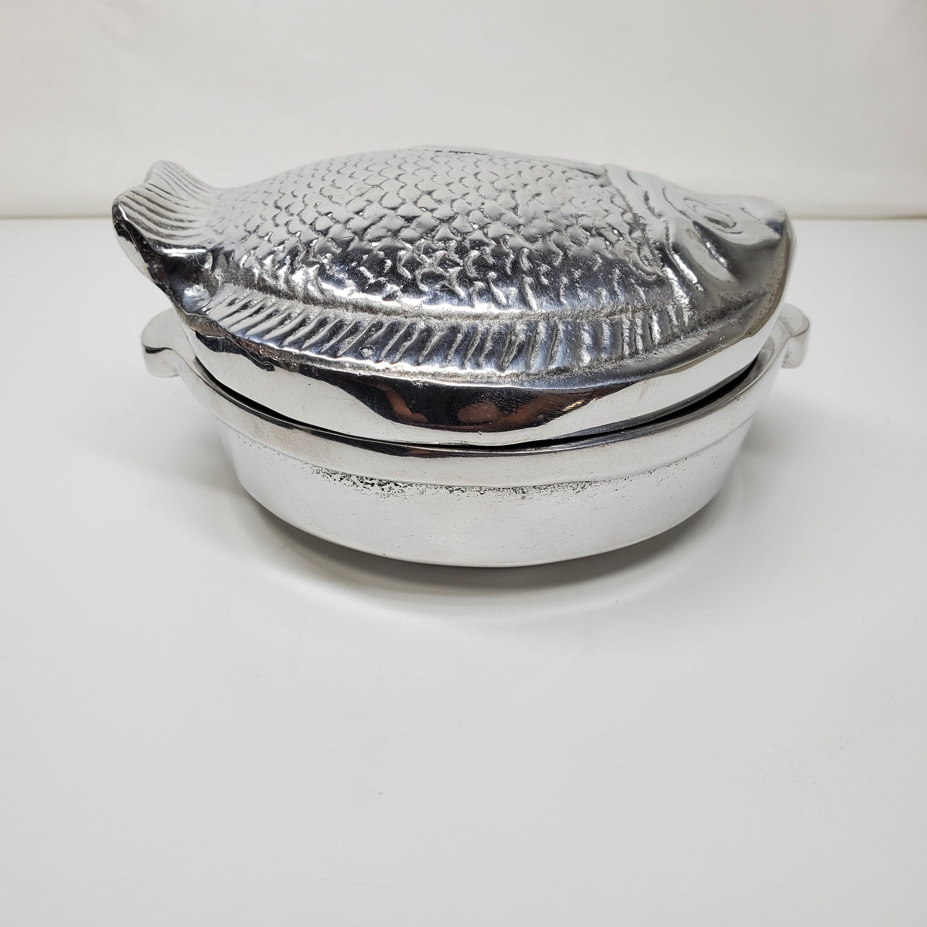 Vintage Sea Life Pewter Textured Fish Nautical Ocean Kitchen Salt ...