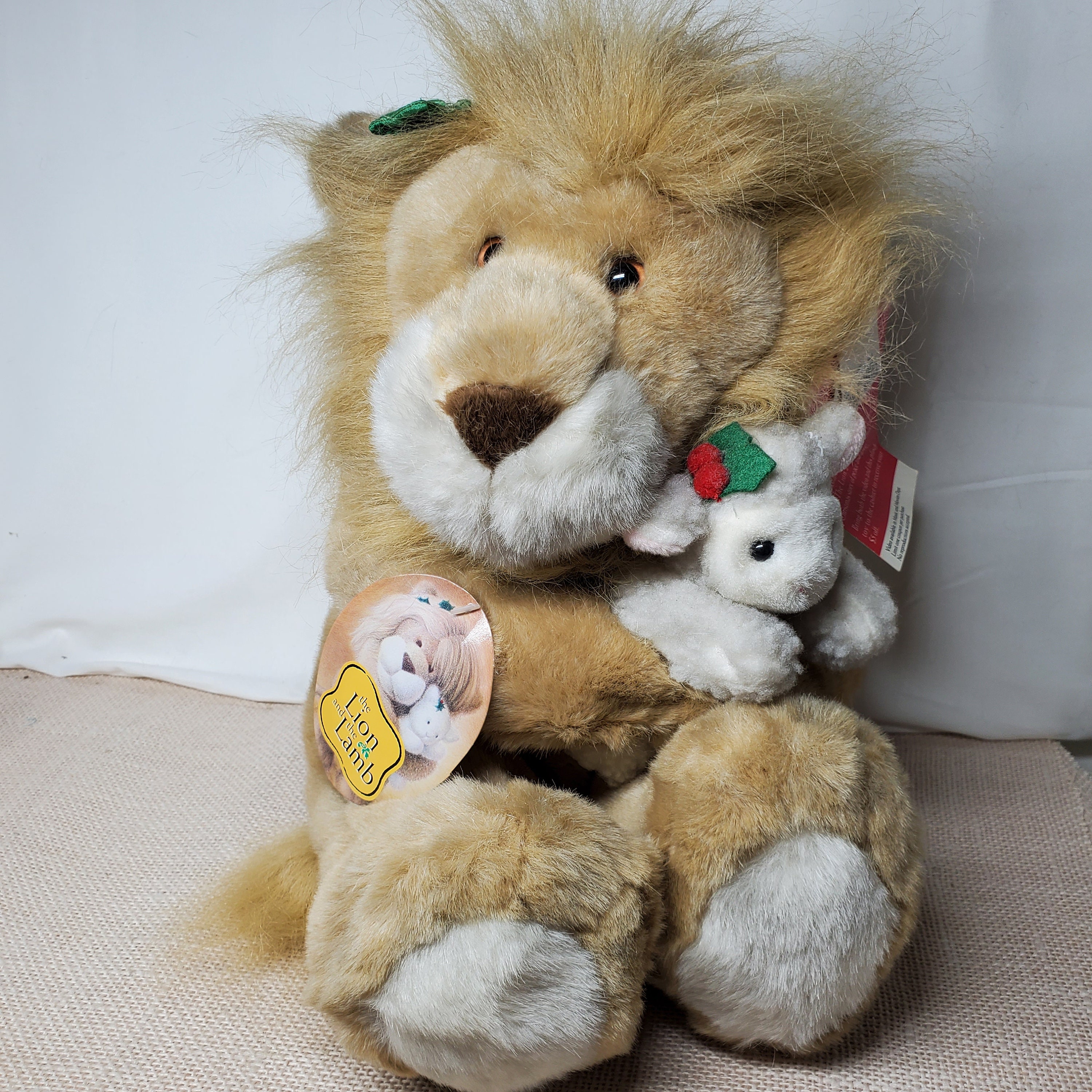 Vtg 1994 Commonwealth Lion & Lamb 12 Christmas Toy Plush W/ Story Tag ...