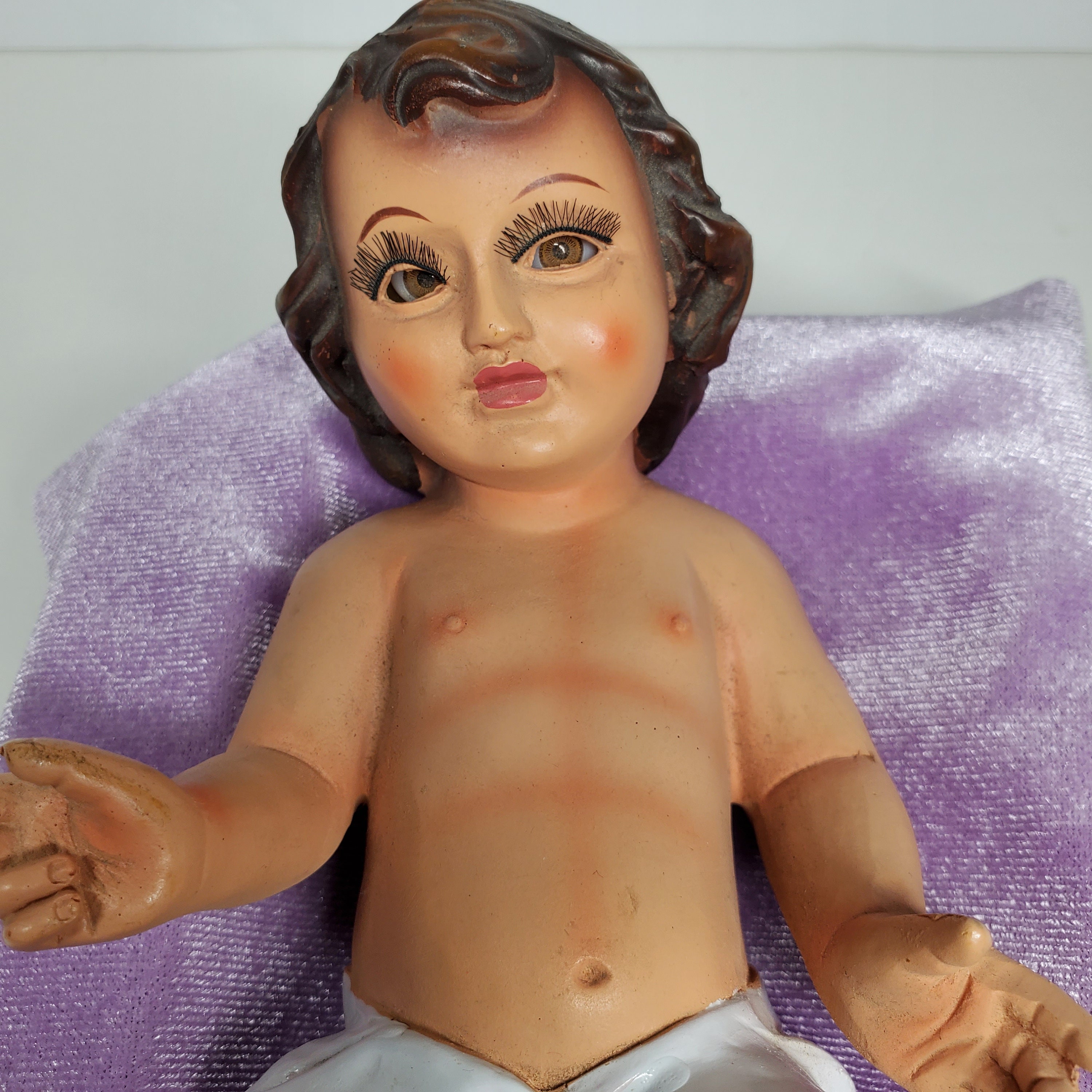 Baby Jesus Ceramic Manger Statue Christmas Nativity 8" Long - Etsy