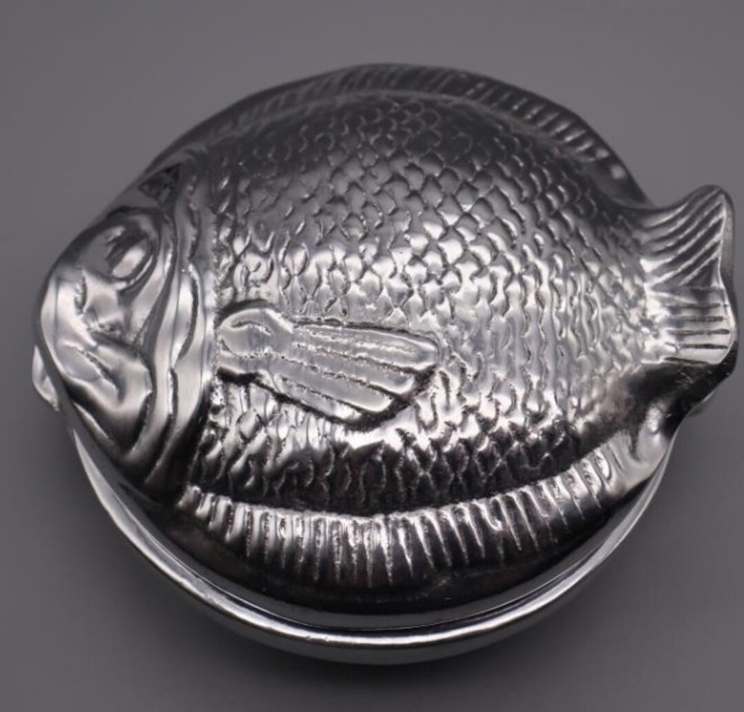 Vintage Sea Life Pewter Textured Fish Nautical Ocean Kitchen Salt ...