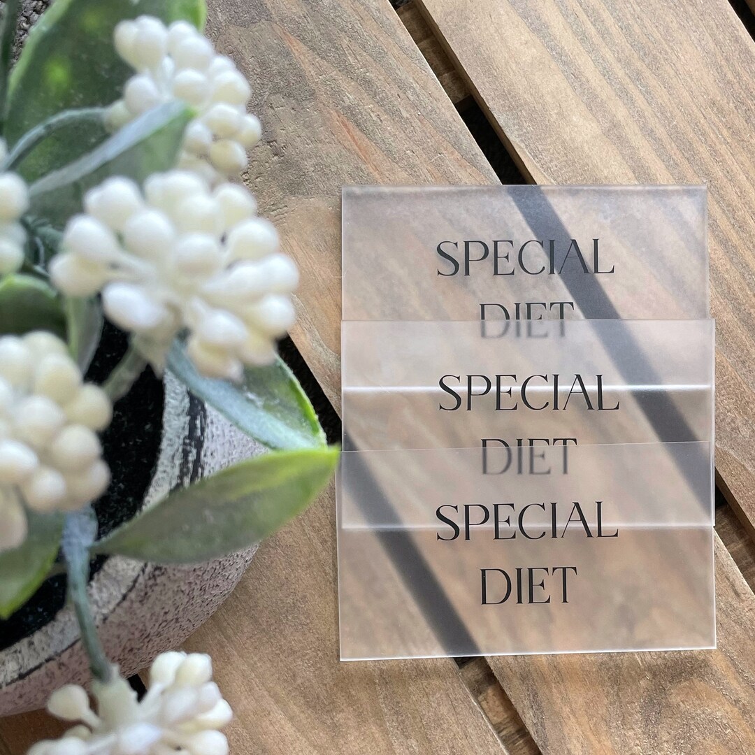 Food Name Signs Frosted Acrylic Place Cards Event Menu Signs Food Table ...