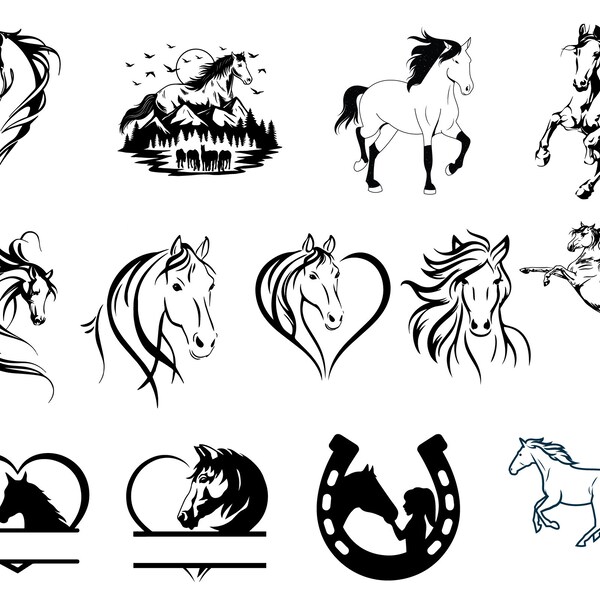 Horses Svg - Etsy